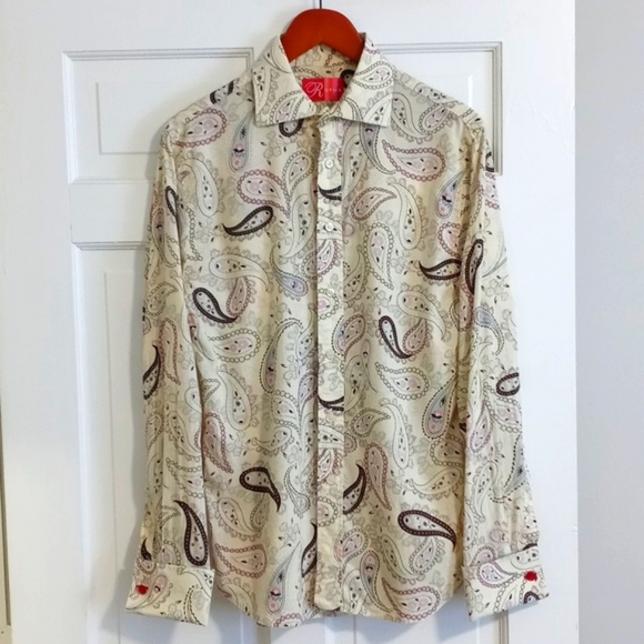 Rufus | Shirts | Rare Rufus Creammulti Paisley Ls Button Down | Poshmark